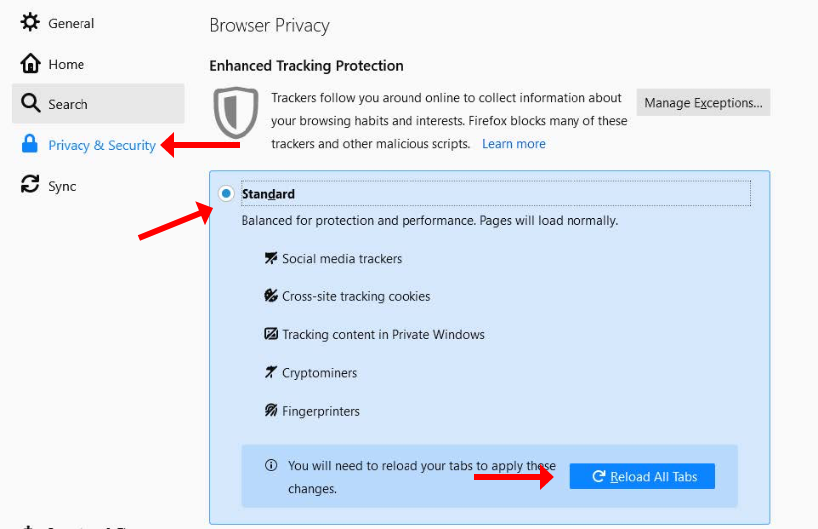 firefox enhanced tracking